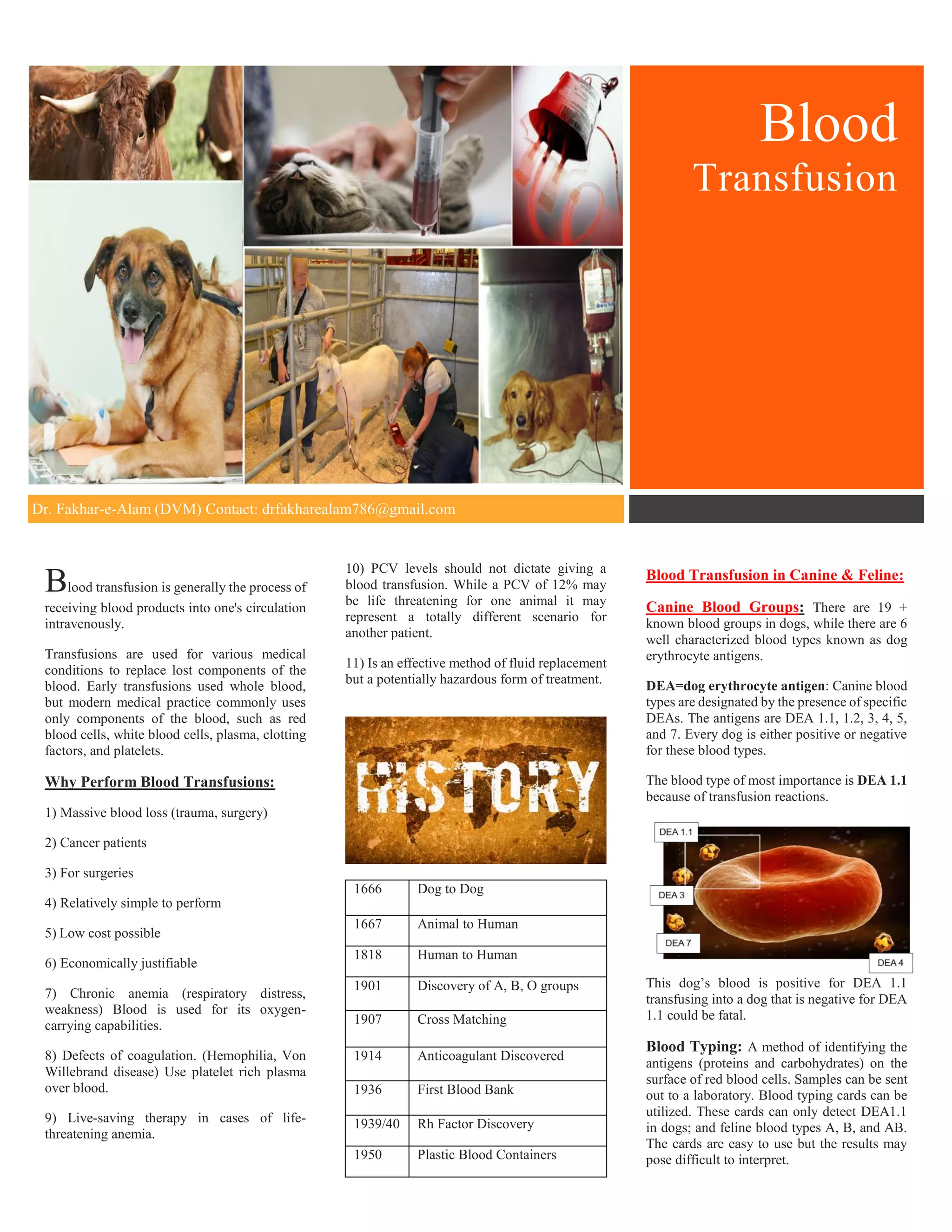 Blood Transfusion in Animals | PDF