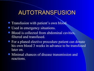Blood transfusion By Dr.Syed Alam Zeb | PPT