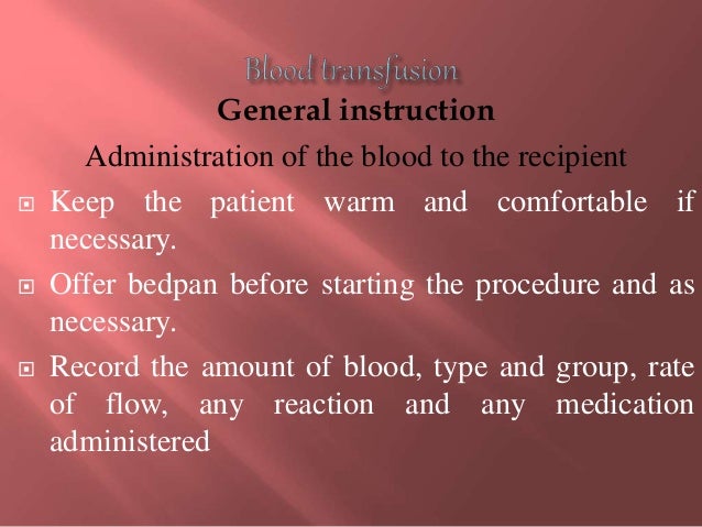 Blood transfusion