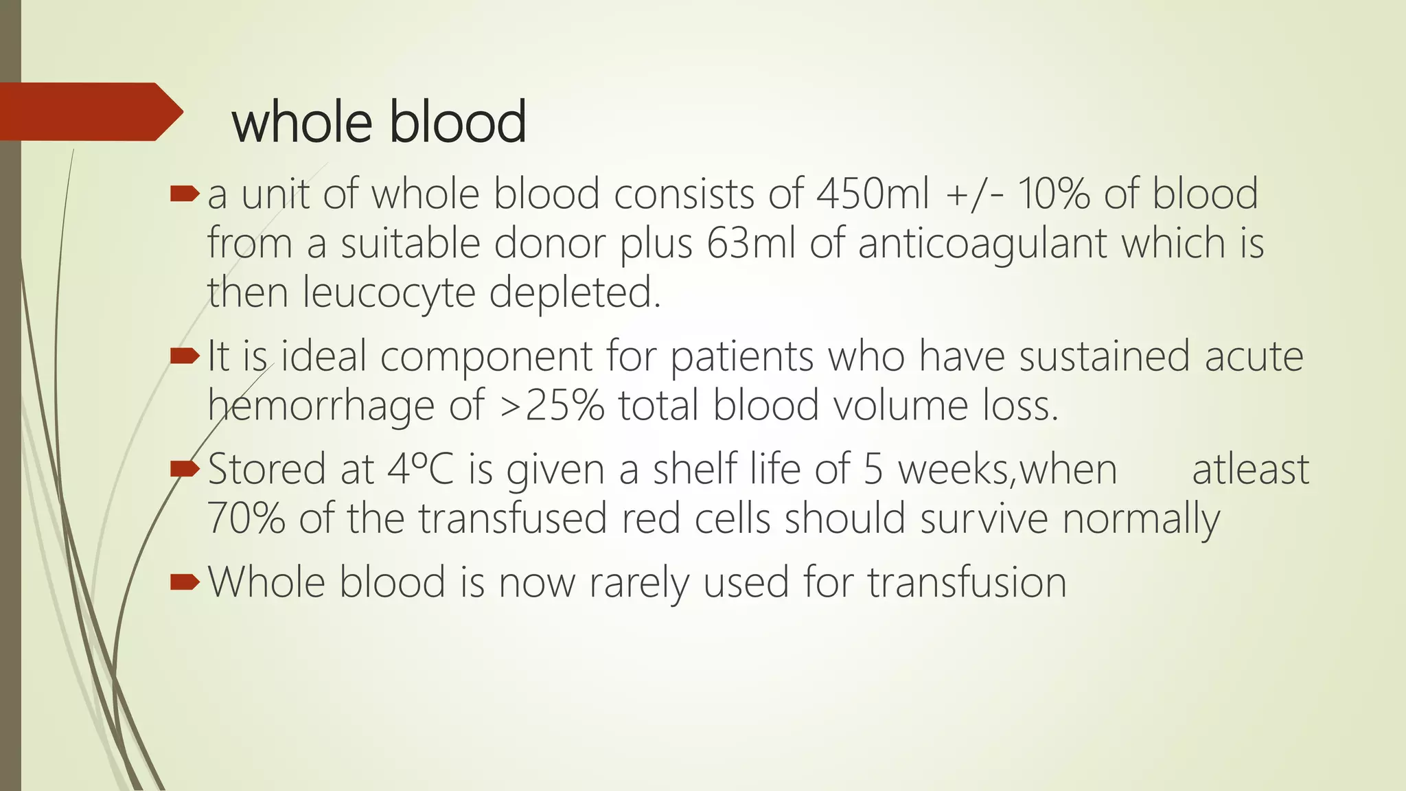 Blood transfusion - components , procedure , pre transfusion testing ...