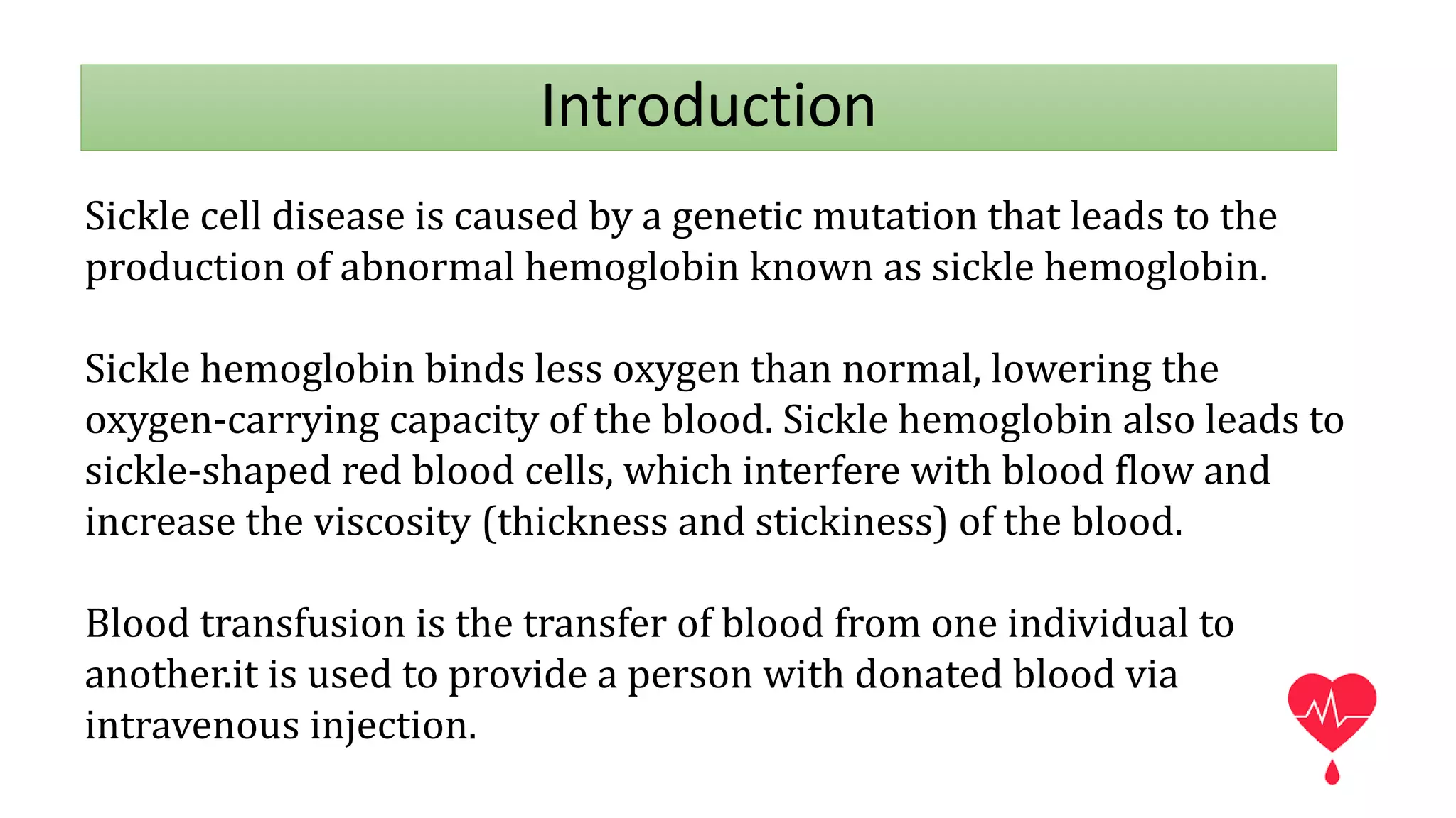 Blood transfusion-MANAGEMENT FOR PEOPLE LIVING WITH SICKLE CELL ...