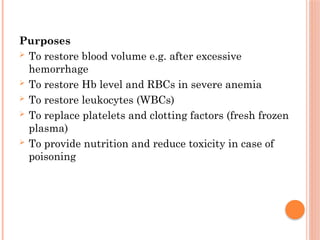 BLOOD TRANSFUSION NOTES AND BLOOD GROUPS | PPTX