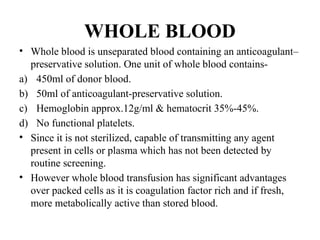 BLOOD TRANSFUSION in nursing and patient care during transfusion. | PPTX