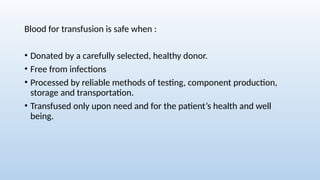 BLOOD TRANSFUSION and Reactions of blood transfusion .pptx