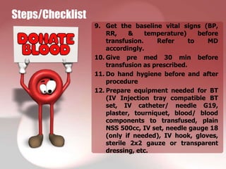 Blood transfusion skills | PPTX
