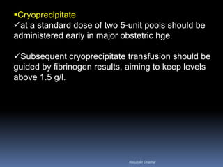 Blood Transfusion in Obstetrics Green-top Guideline 2015 | PDF