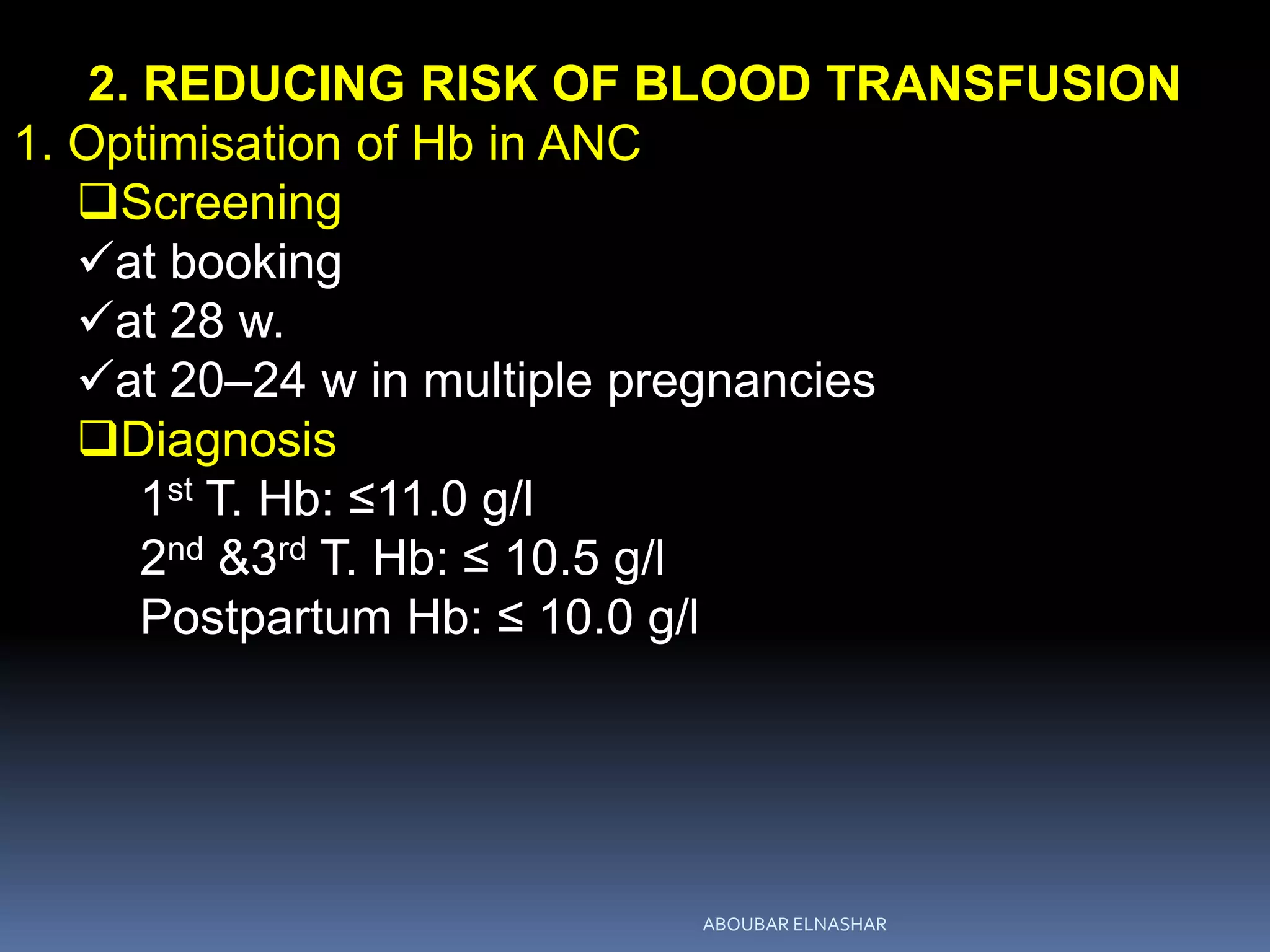 Blood transfusion in obstetrics | PDF