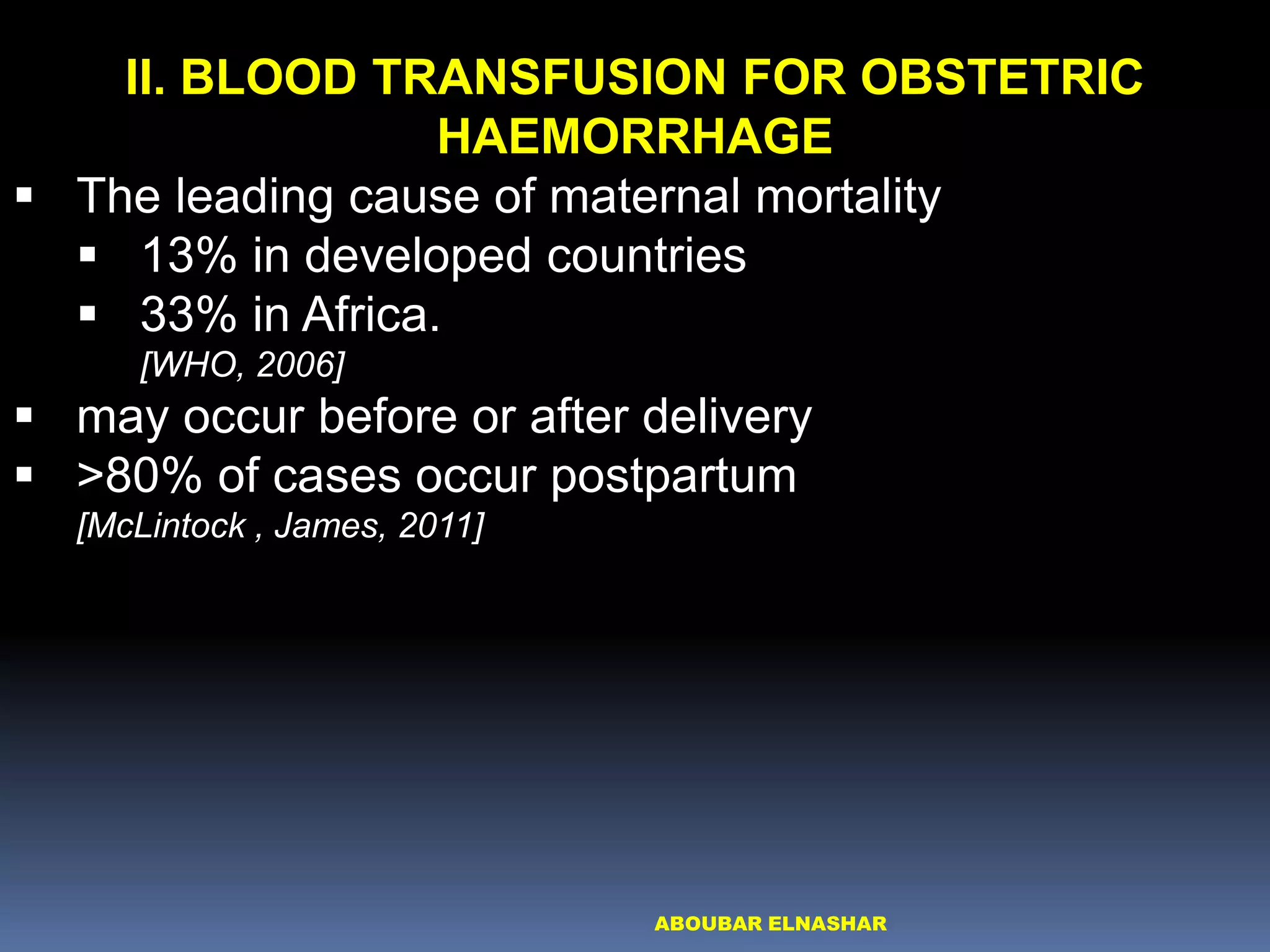 Blood transfusion in obstetrics | PDF
