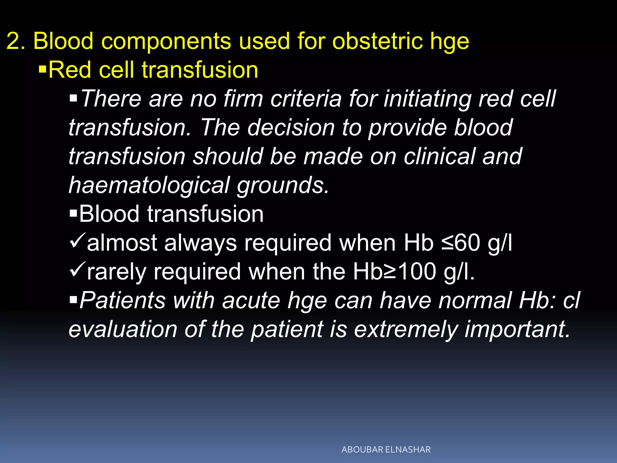 Blood transfusion in obstetrics | PDF