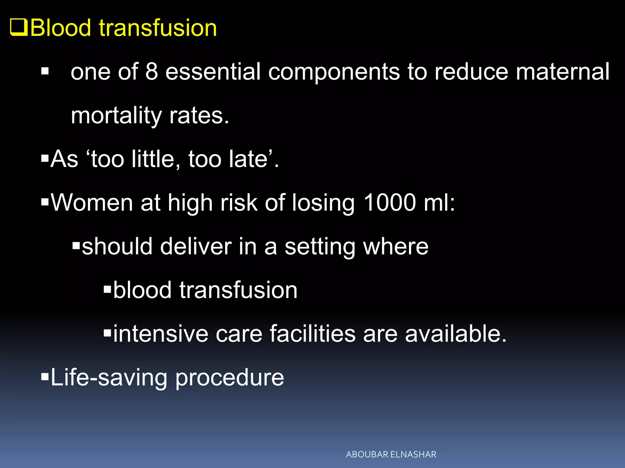 Blood transfusion in ostetrics2019 | PDF