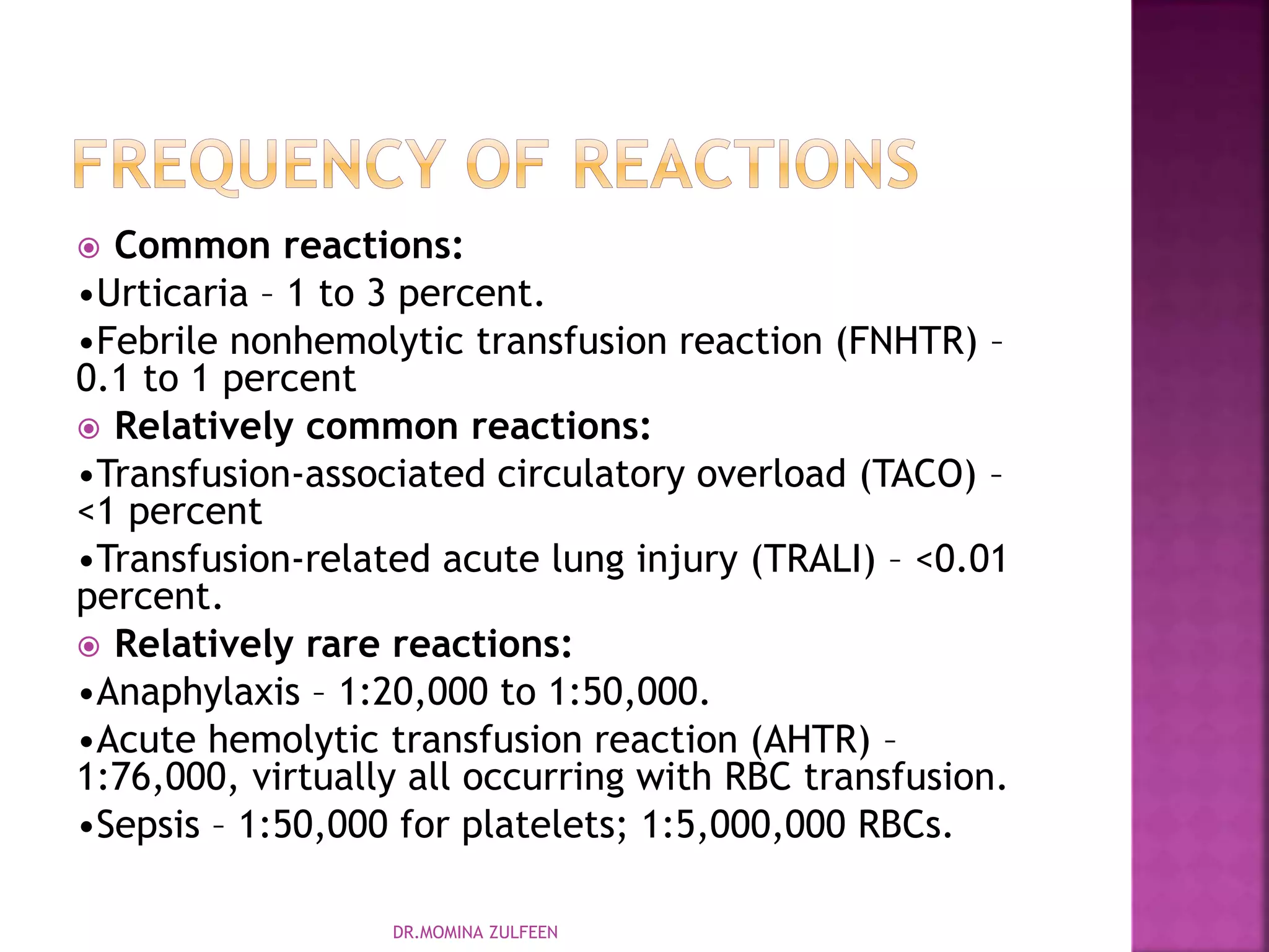 Blood transfusion and its reactions in obstetrics | PPTX