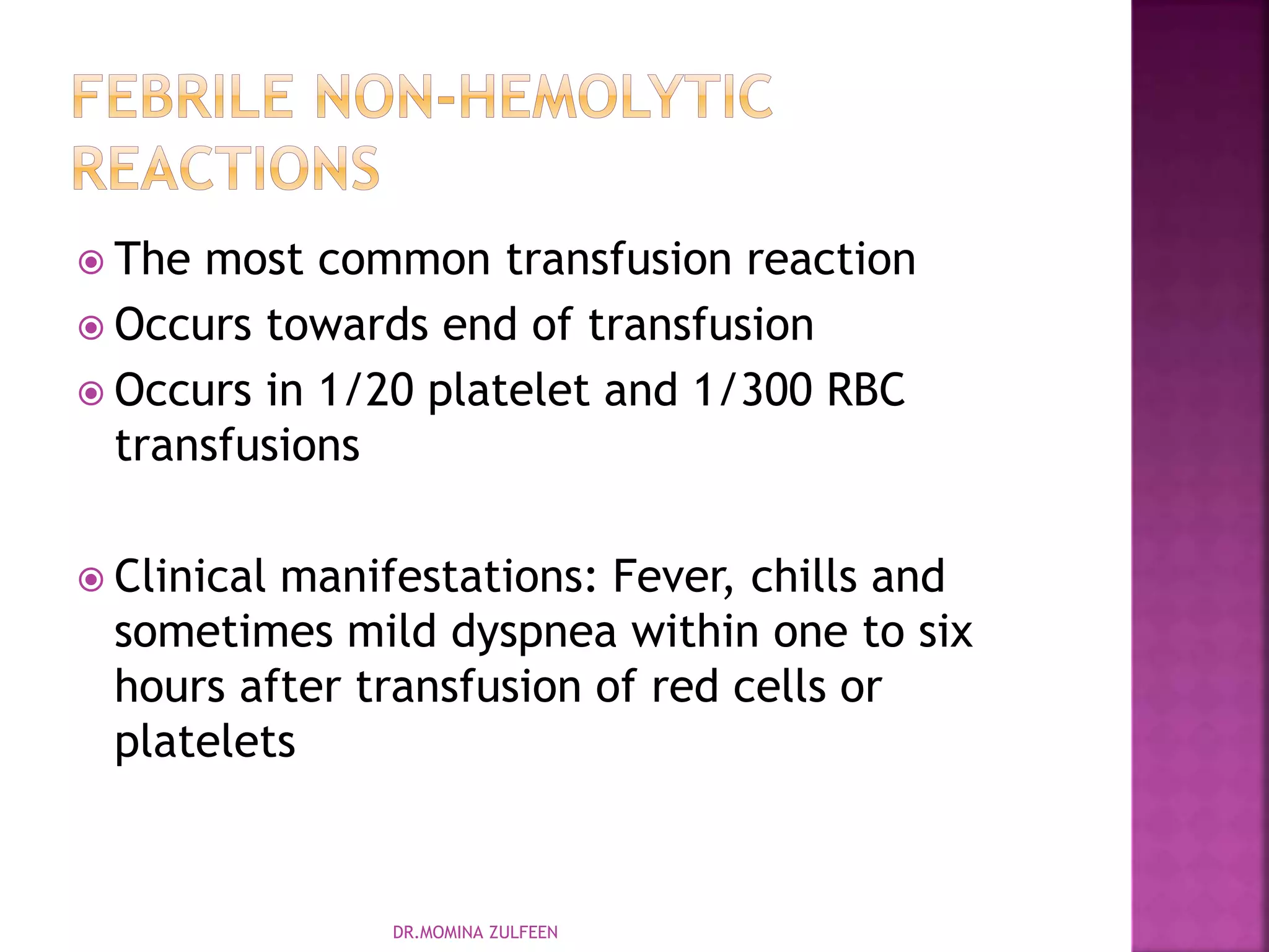 Blood transfusion and its reactions in obstetrics | PPTX