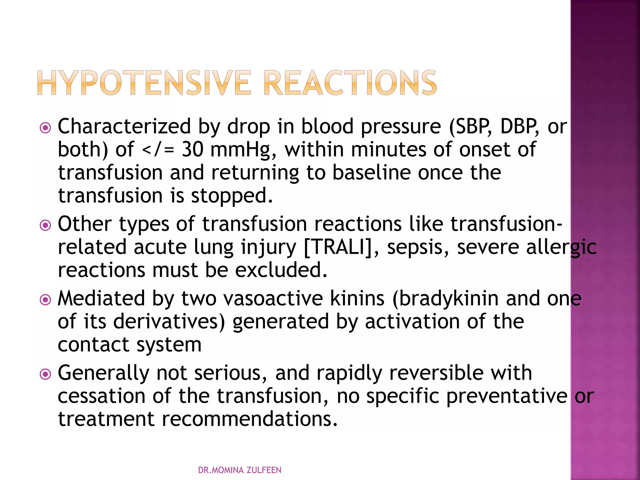 Blood transfusion and its reactions in obstetrics | PPTX