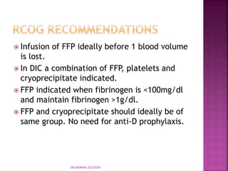 Blood transfusion and its reactions in obstetrics | PPTX