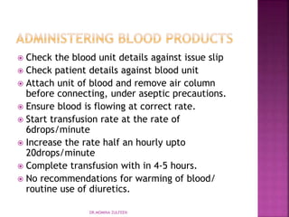 Blood transfusion and its reactions in obstetrics | PPTX