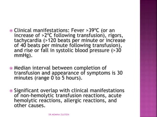 Blood transfusion and its reactions in obstetrics | PPTX