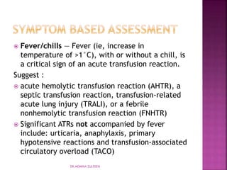 Blood transfusion and its reactions in obstetrics | PPTX