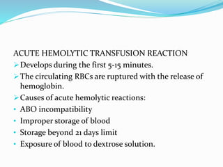 Blood transfusion and its reactions ppt | PPTX