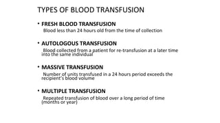 Blood transfusion and transfusion reactions | PPT