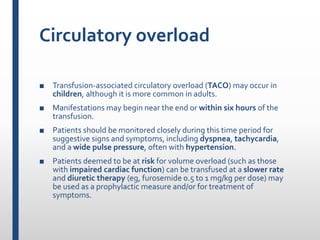 Blood transfusion complications | PPTX