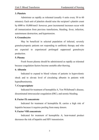 Blood transfusion detail | PDF