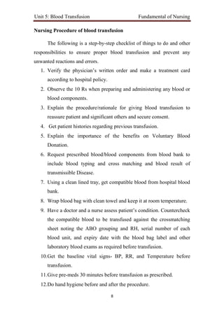 Blood transfusion detail | PDF | Blood Disorders | Diseases and Conditions