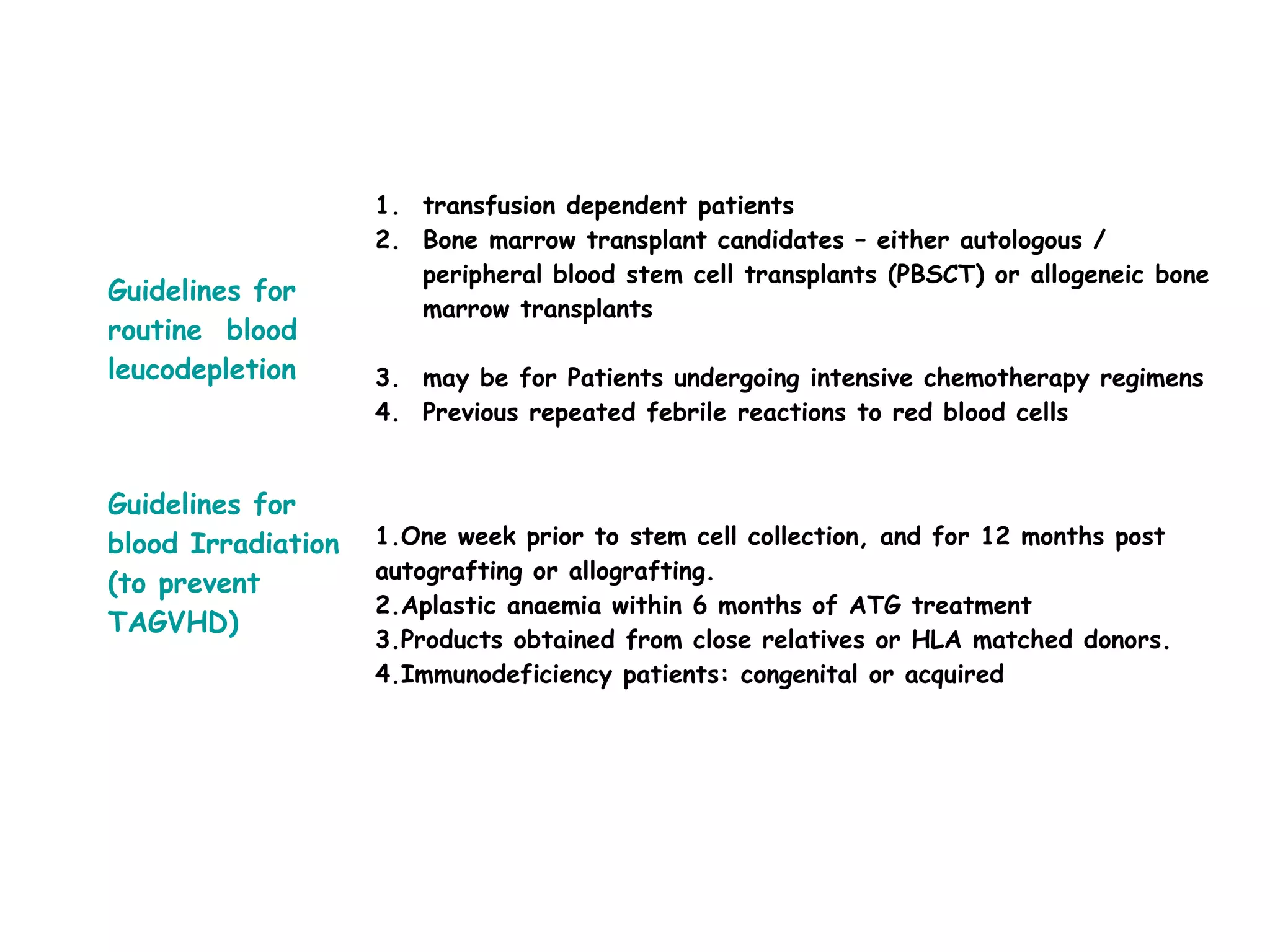 Blood transfusion guidelines in clinical practice | PPT