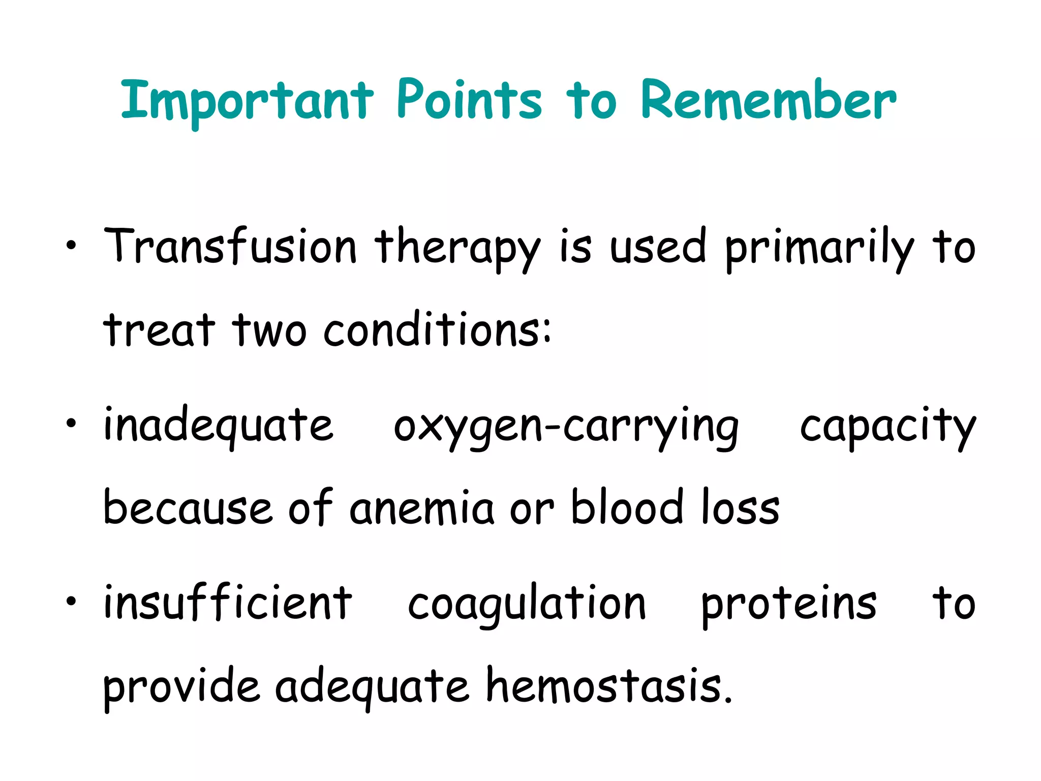 Blood transfusion guidelines in clinical practice | PPT