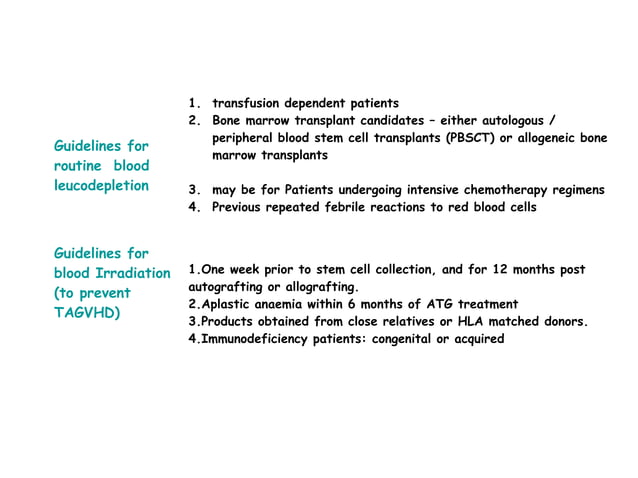 Blood transfusion guidelines in clinical practice | PPT | Blood ...