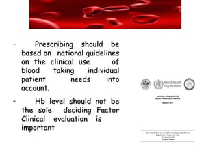 Blood transfusion guidelines in clinical practice | PPT
