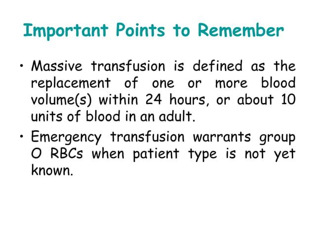 Blood transfusion guidelines in clinical practice | PPT | Blood ...