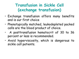 Exchange Transfusion Sickle Cell