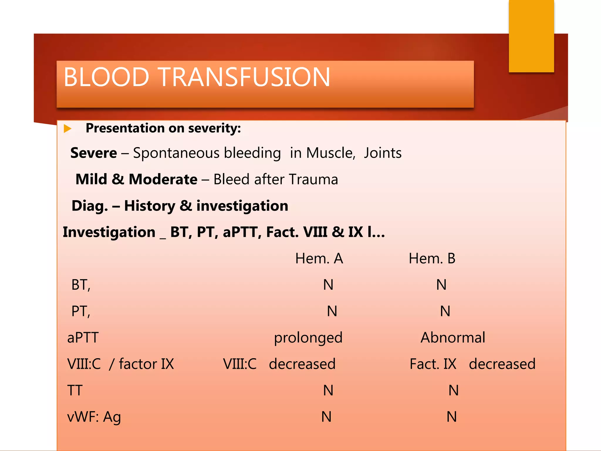 Blood transfusion & Hemophilia... | PPTX