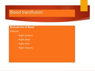 Blood transfusion & Hemophilia... | PPTX