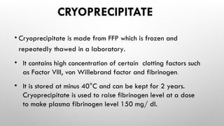 blood transfusion indications.pptx and components of blood products | PPTX