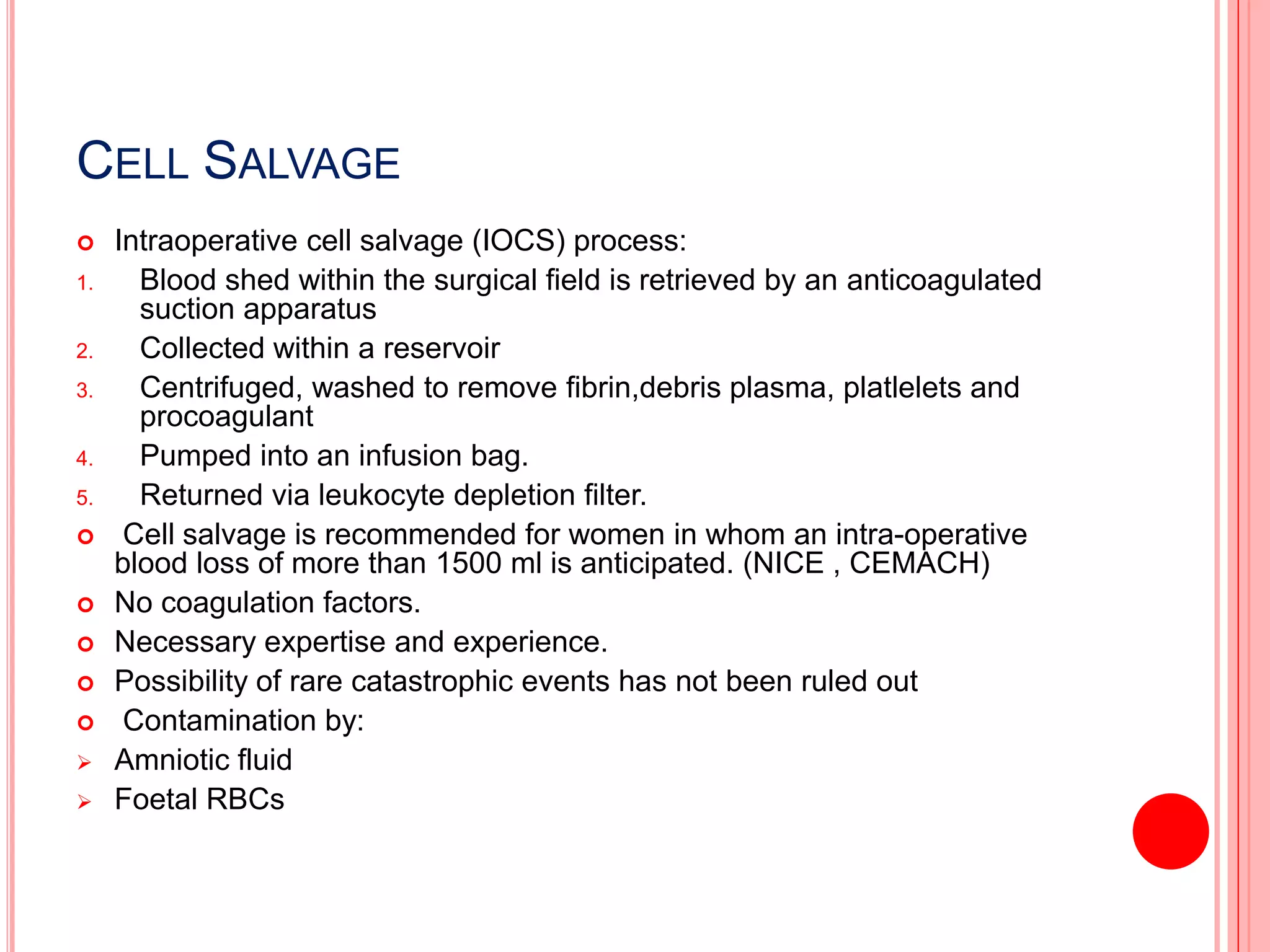 Blood transfusion in obstetric haemorrhage | PPTX