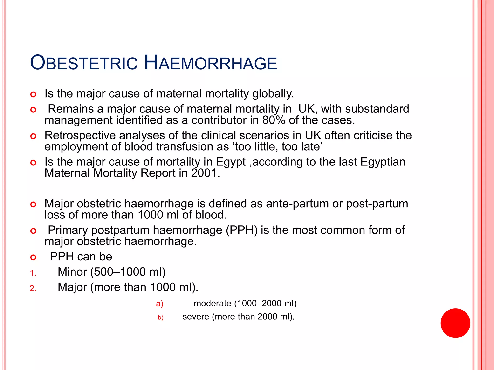 Blood transfusion in obstetric haemorrhage | PPTX | Pregnancy ...
