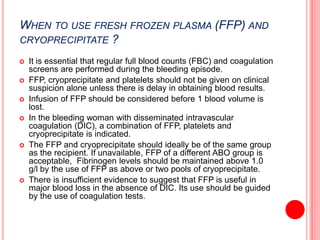 Blood transfusion in obstetric haemorrhage | PPTX | Pregnancy ...