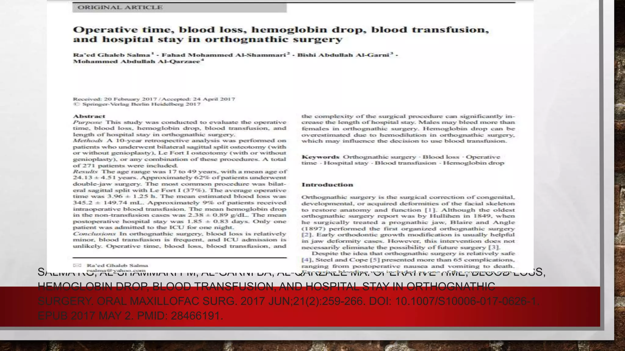 Blood transfusion in oral and maxillofacial surgery | PPTX