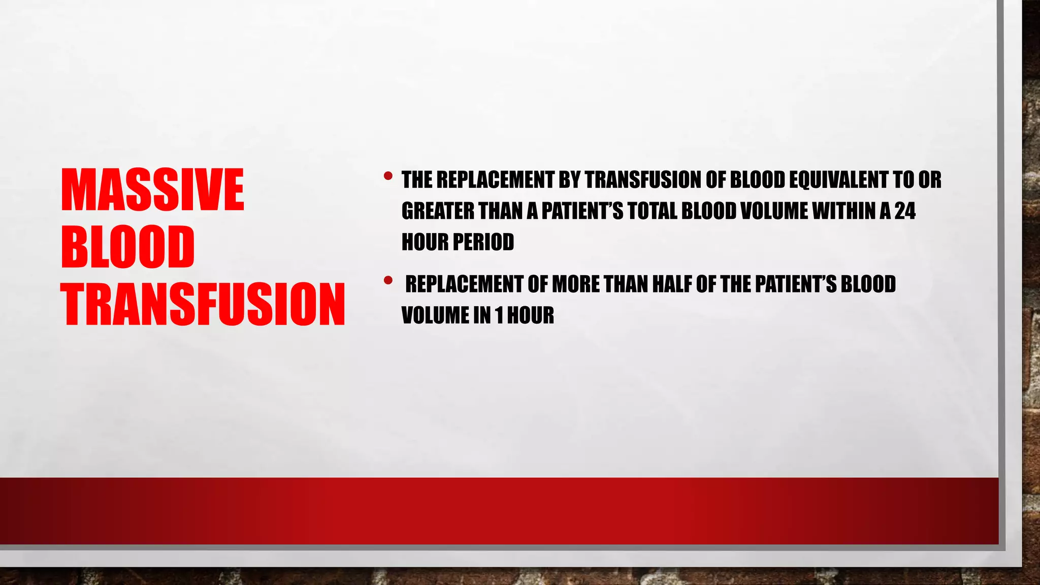Blood transfusion in oral and maxillofacial surgery | PPTX