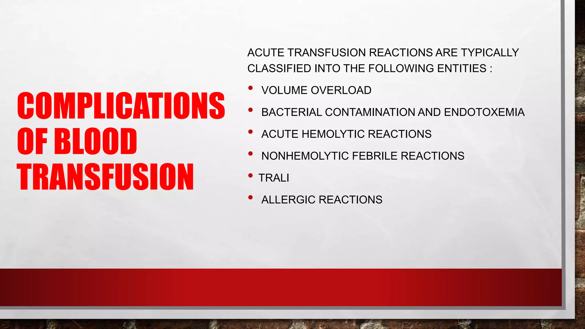Blood transfusion in oral and maxillofacial surgery | PPTX
