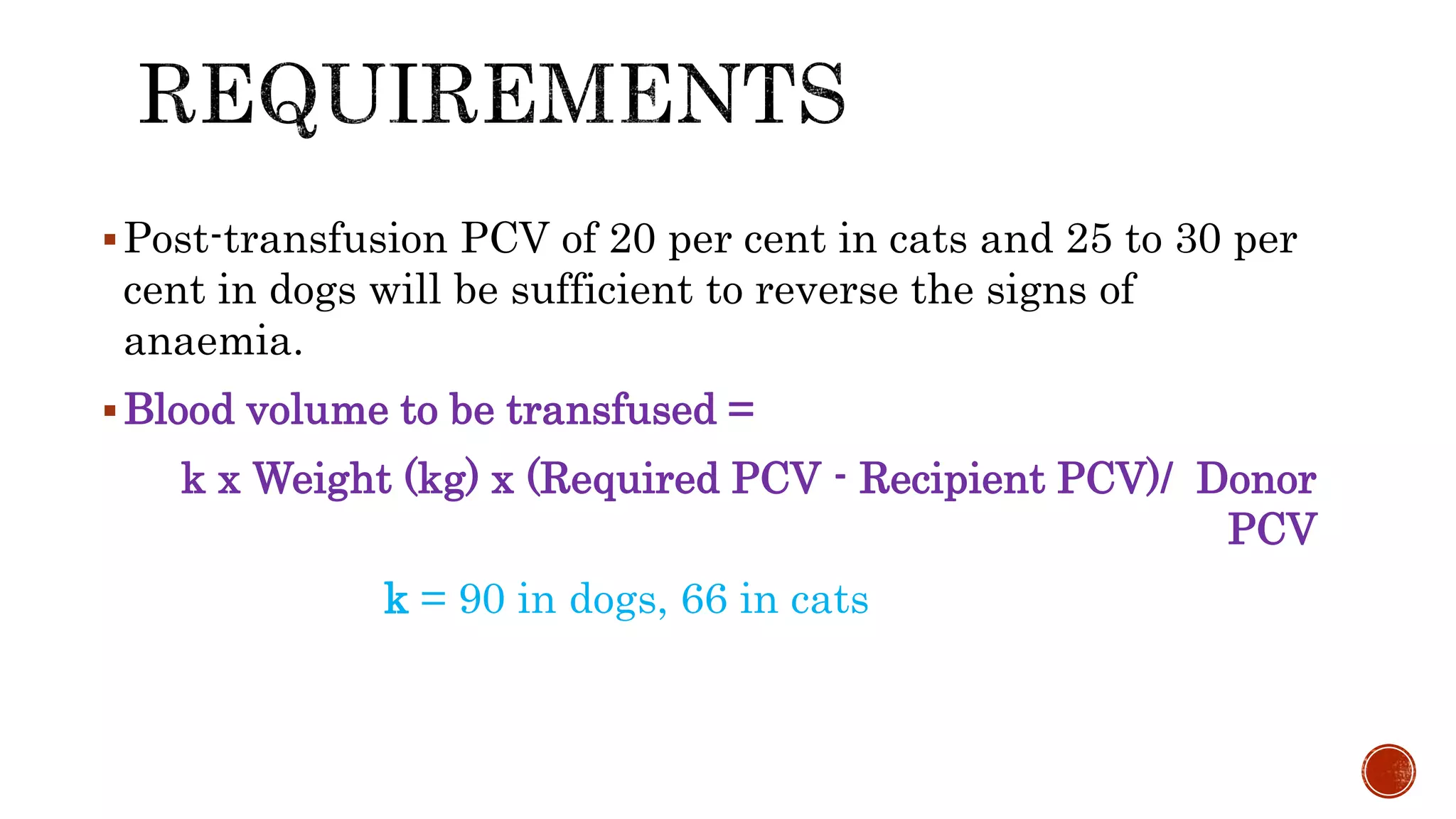 BLOOD TRANSFUSION IN SMALL ANIMALS- Dr. Bhavana Mohan.pptx
