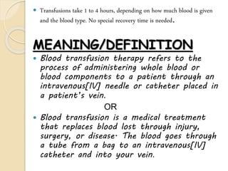 Blood transfusion pptn | PPTX