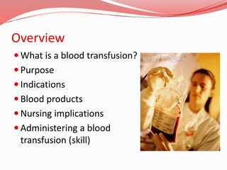 Blood transfusionpresentation | PPTX