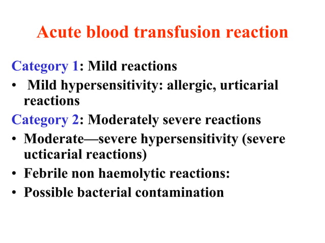 Blood transfusion reaction | PPT