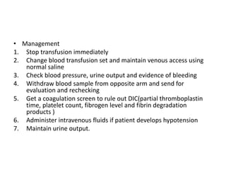 Blood transfusion reaction | PPTX