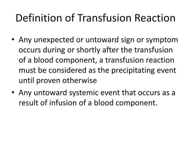 Blood transfusion reaction | PPT