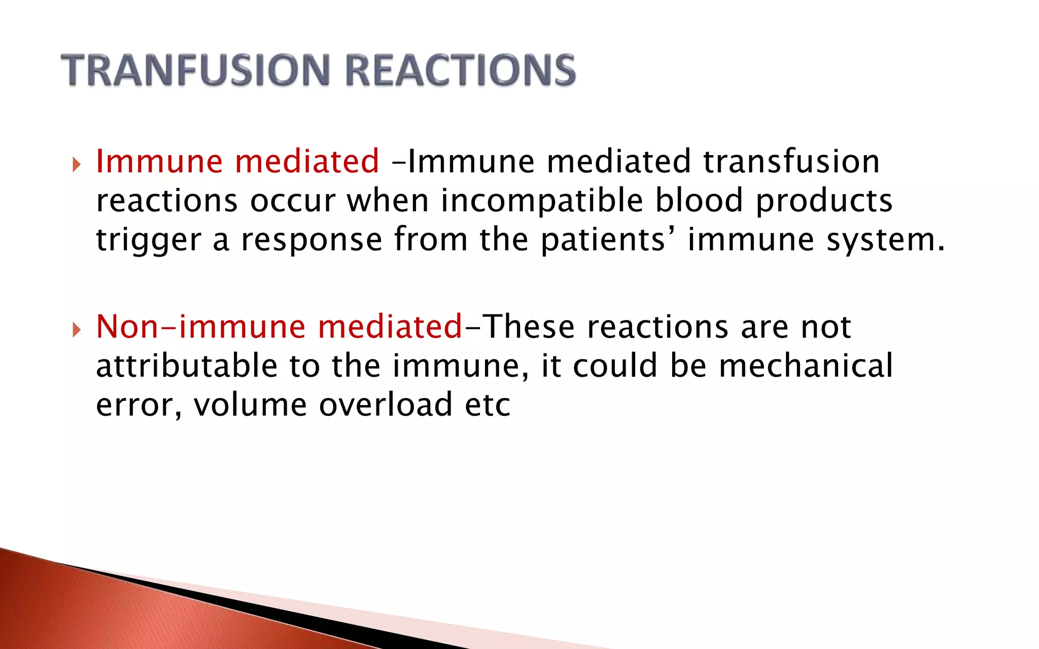 BLOOD TRANSFUSION REACTIONS. | PPTX
