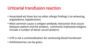 Blood transfusion reactions | PPTX