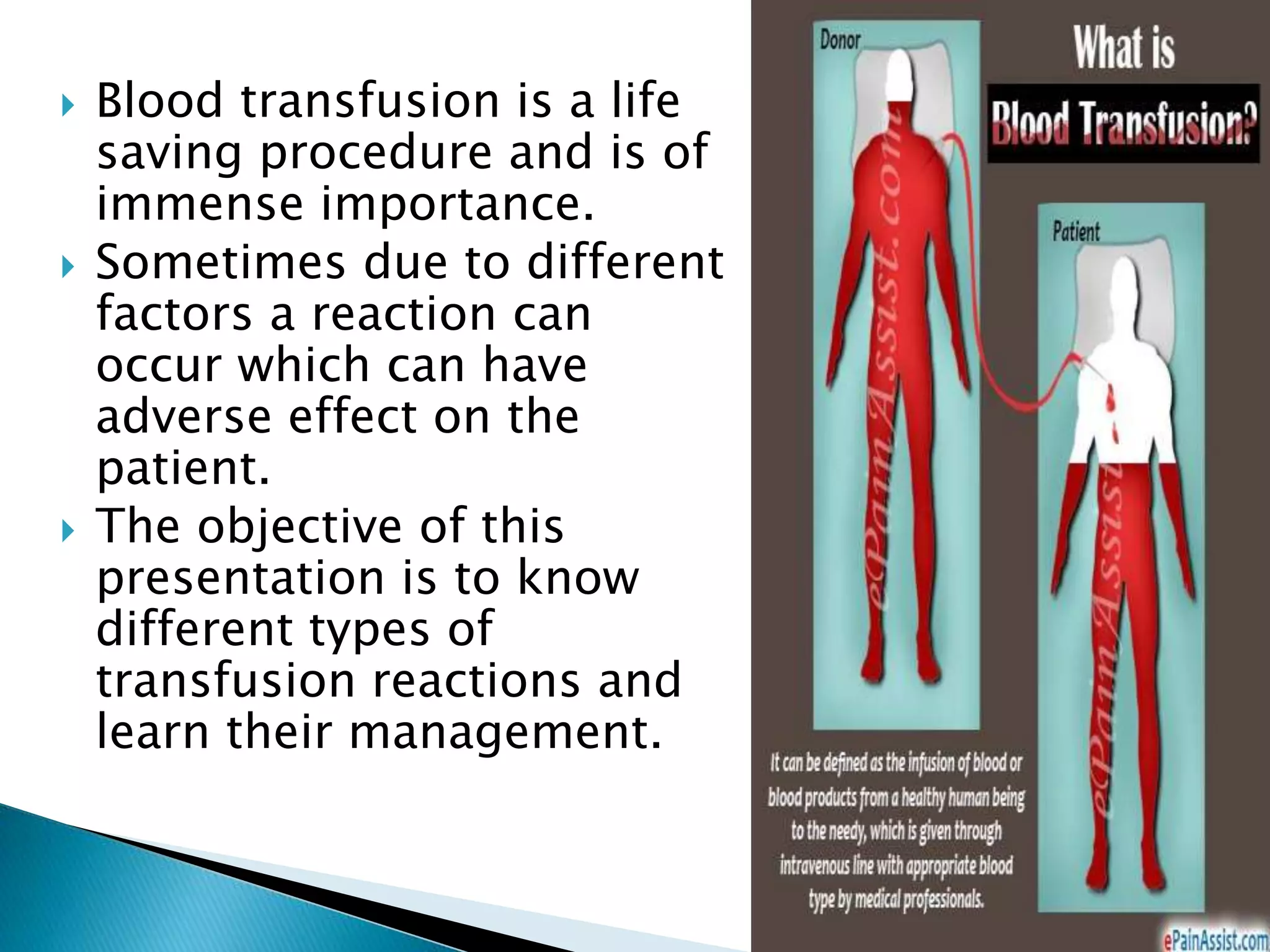 Blood transfusion reactions | PPTX